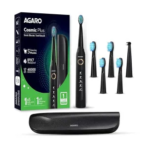AGARO COSMIC PLUS Sonic Electric Toothbrush with 5 Modes, 5 Heads ...