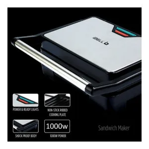 iBELL SM1515 Sandwich Maker with Floating Hinges, 1000 Watt, Panini ...