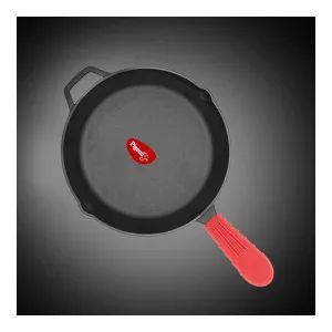 Pigeon Cast Iron Fry Pan 26cm with Silicone Grip - Pre-Seasoned ...